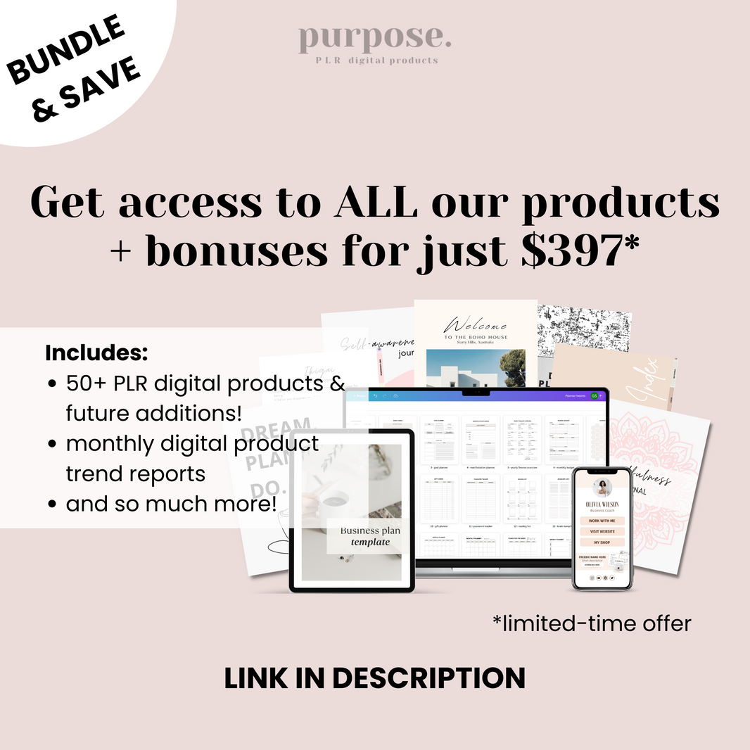 Professionally designed digital products with resell rights – purposeplr
