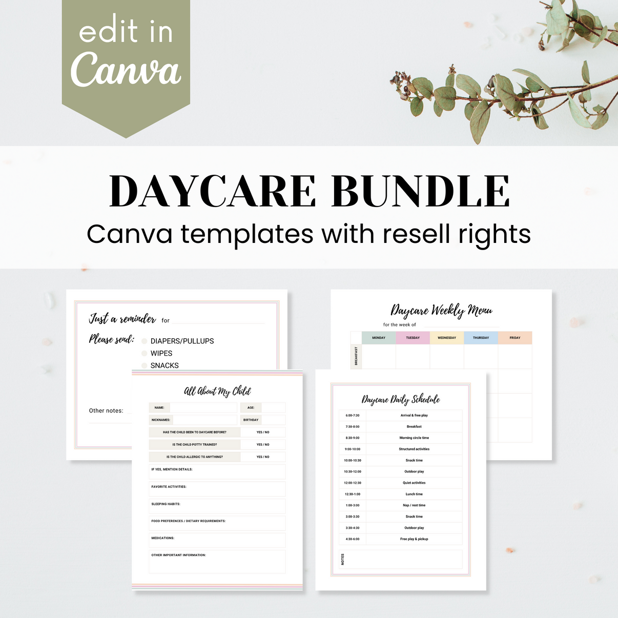 Daycare Bundle Template – purposeplr