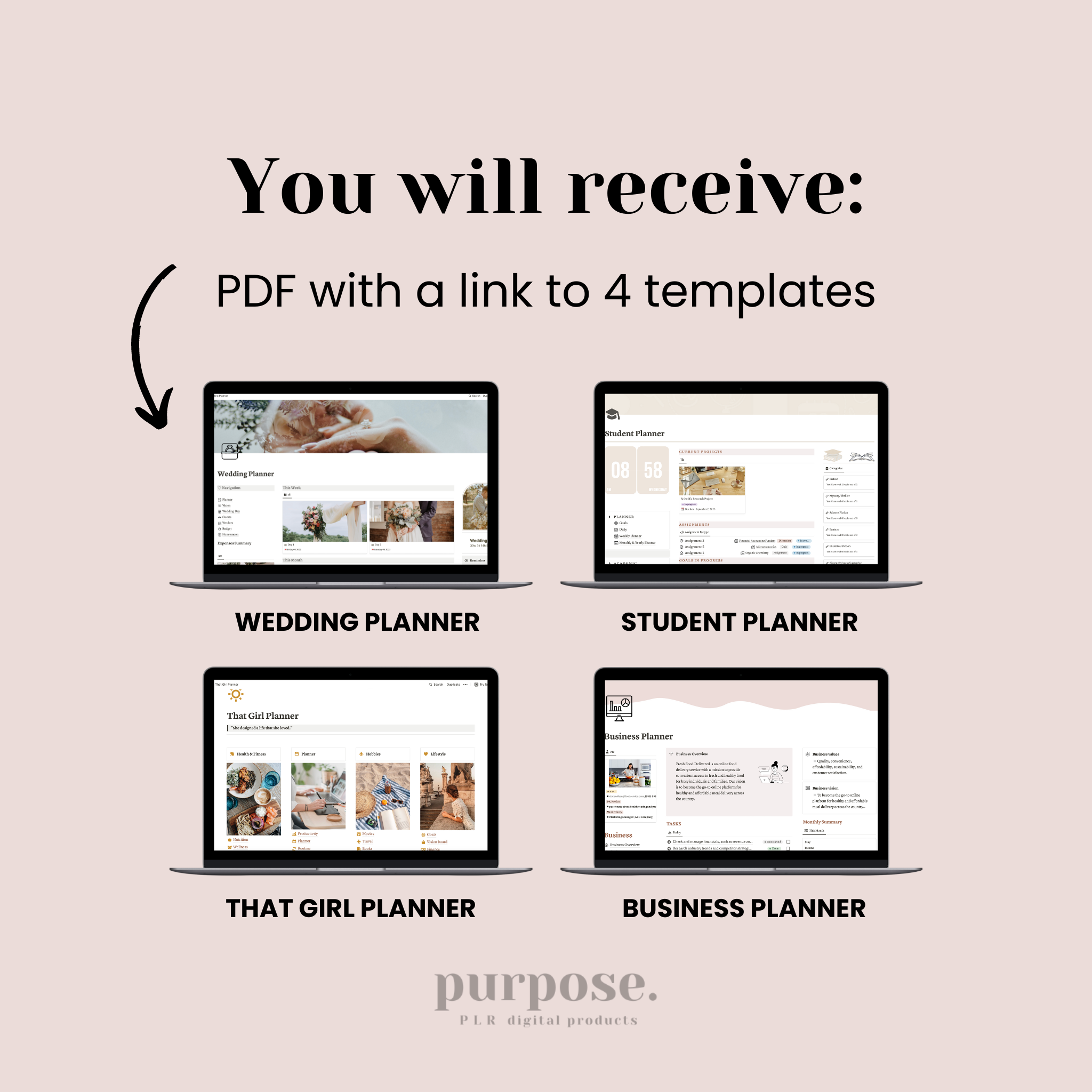 Professionally designed digital products with resell rights – purposeplr